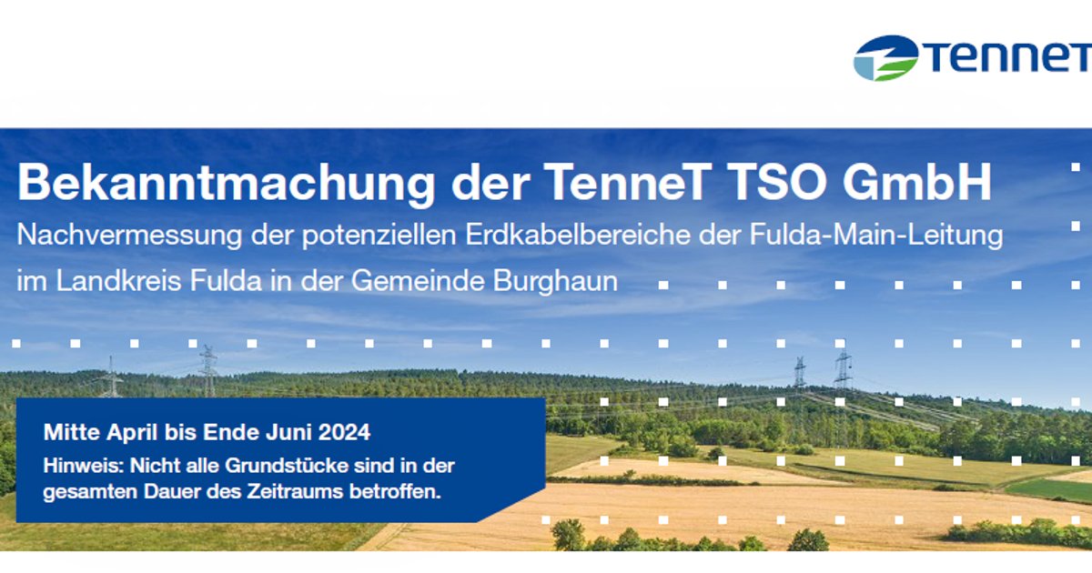 Bekanntmachung der TenneT TSO GmbH | Burghaun